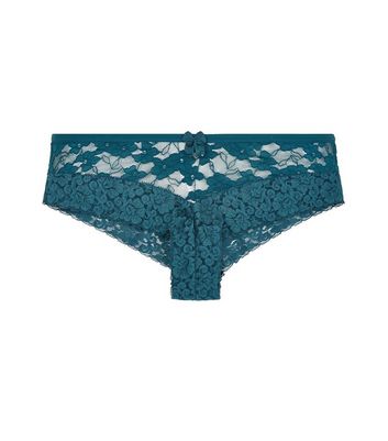 Bright Blue Lace Brazilian Briefs | New Look