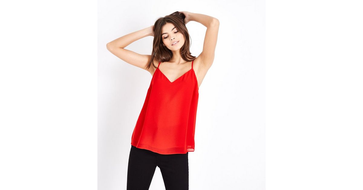 Red Strappy Back Cami | New Look