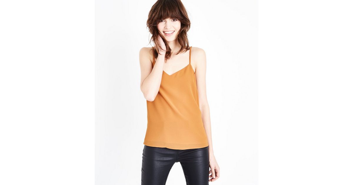 Mustard Strappy Back Cami | New Look