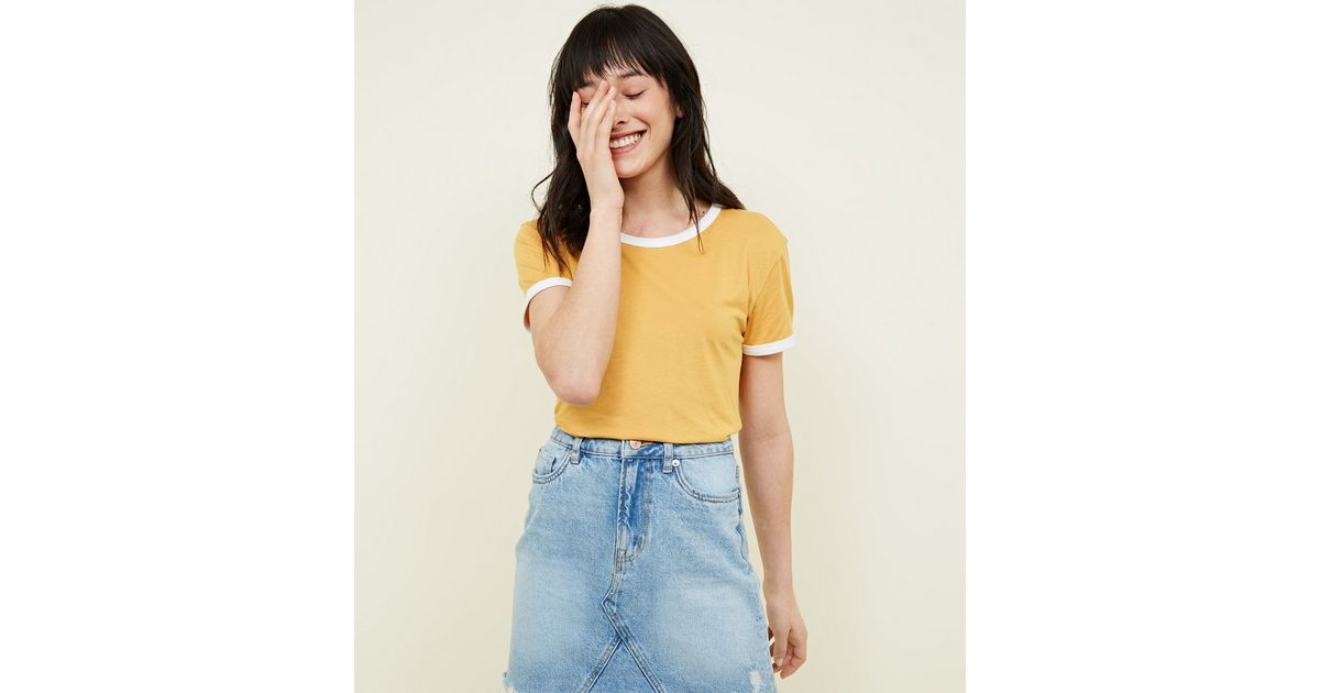 Yellow Ringer T-Shirt | New Look