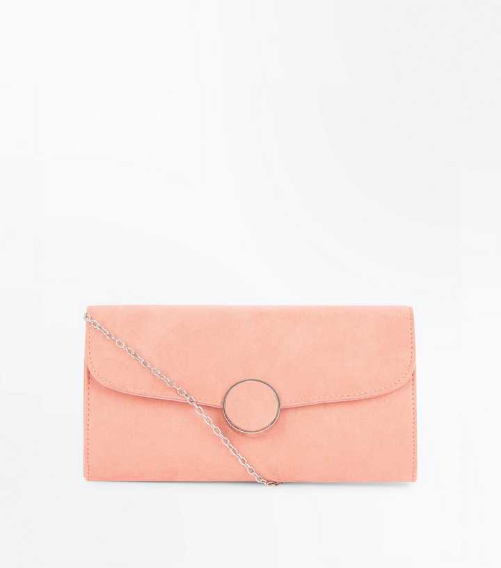 Coral Circle Front Clutch | New Look