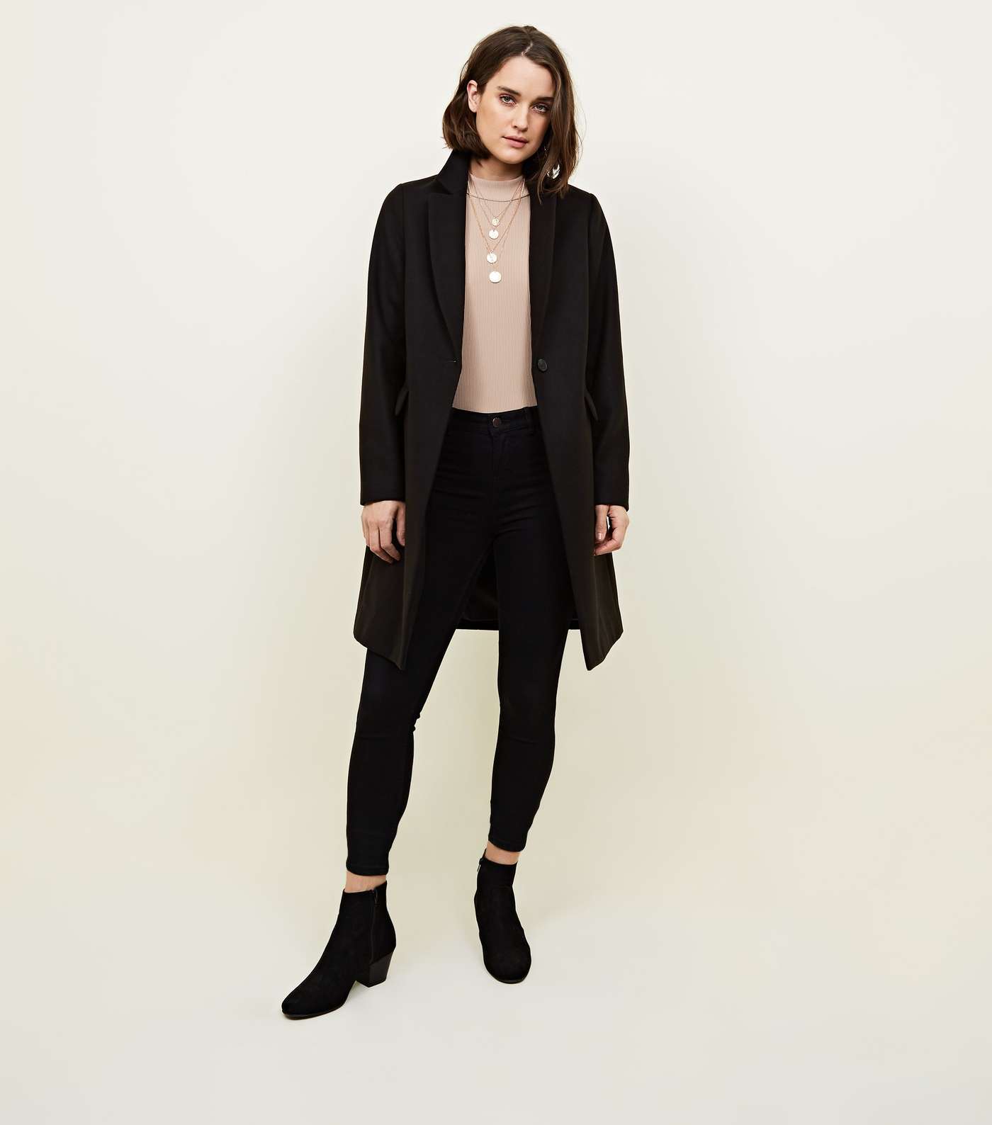 Black Single Breasted Formal Coat New Look