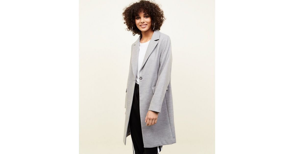 Grey Single Breasted Formal Coat New Look
