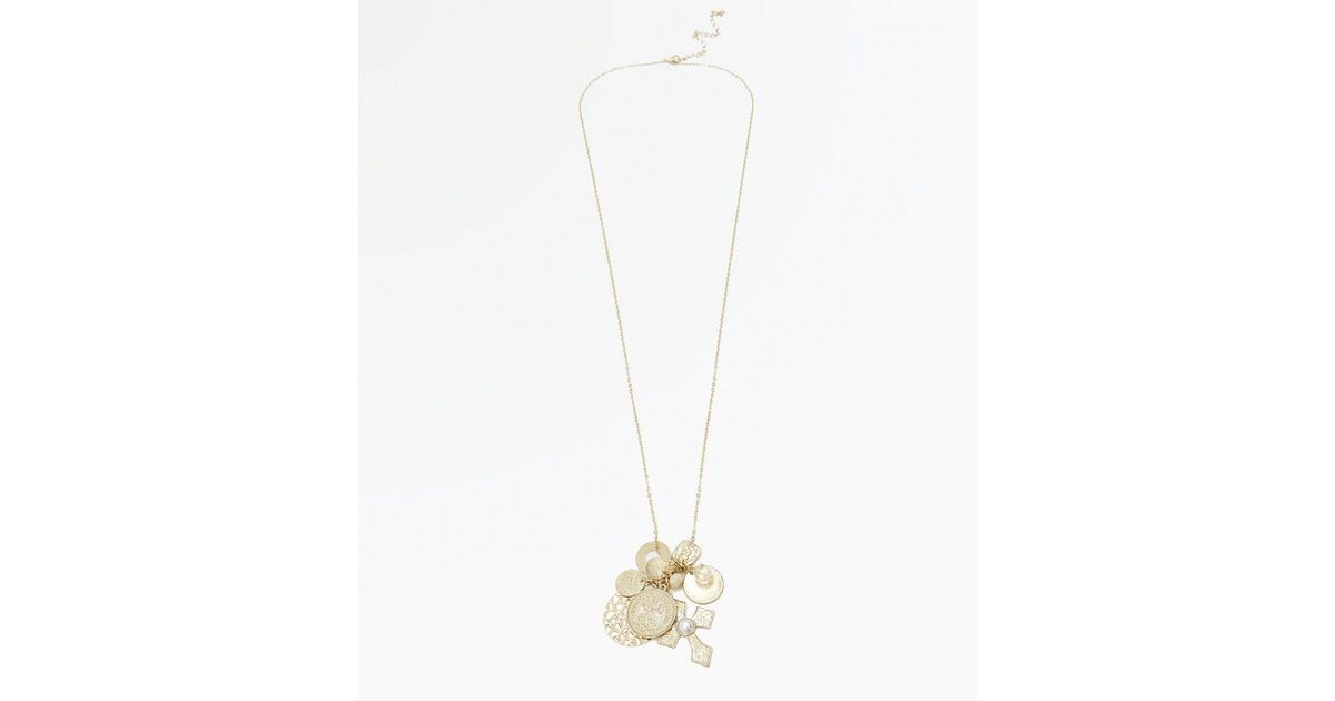 Gold Coin Cluster Pendant Necklace | New Look