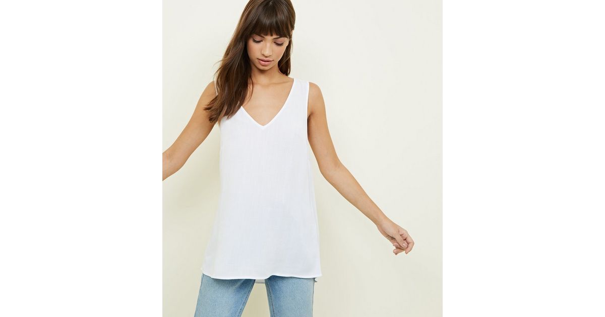 White Lattice Back Vest | New Look