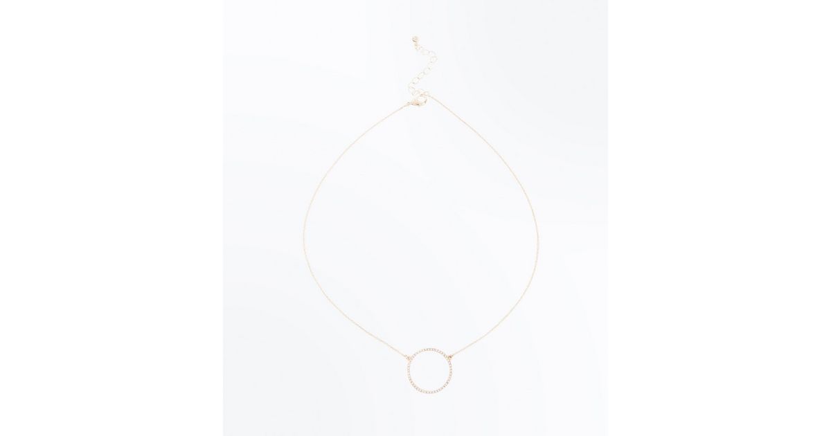 Rose Gold Open Ring Pendant Necklace | New Look