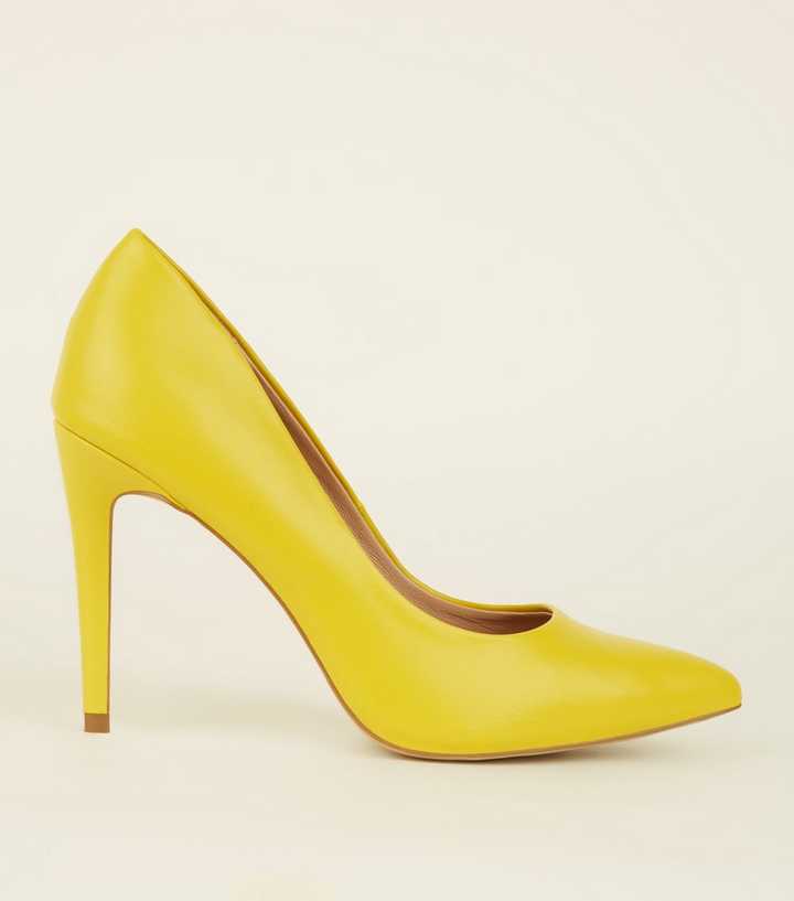 Yellow Pointed Court Shoes | New Look