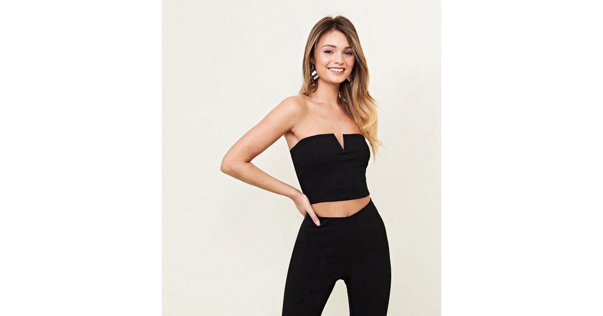 Black Notch Neck Bandeau | New Look