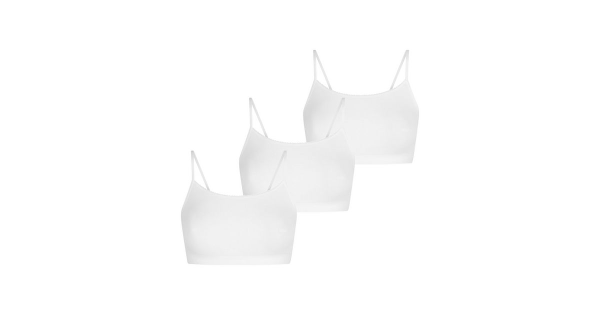 Girls 3 Pack White Seamless Bralettes | New Look