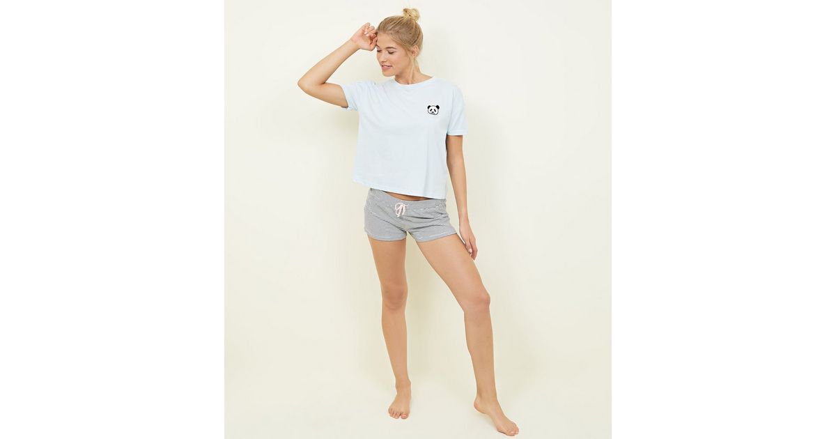 Blue Bearly Awake Panda Pyjama Set | New Look