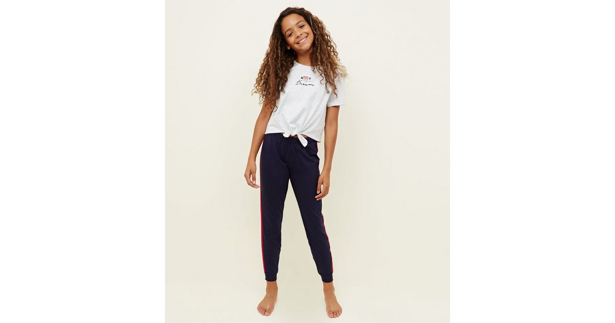 Girls Navy and White New York City Dreams Pyjama Set | New Look