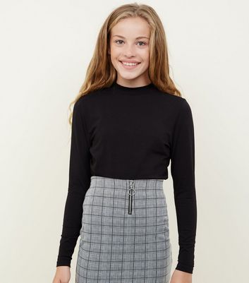 Girls Black Funnel Neck Top | New Look