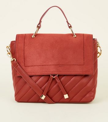 Rust Quilted Satchel | New Look