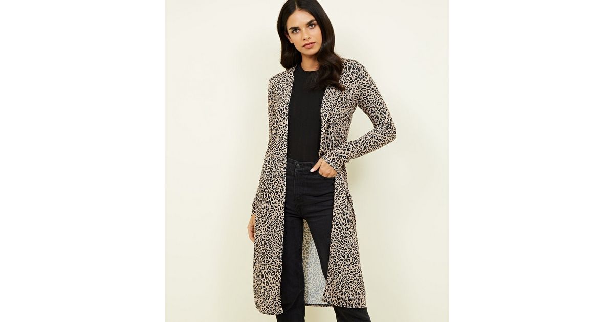 Brown Leopard Print Longline Cardigan | New Look