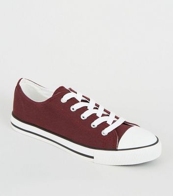 Burgundy canvas sneakers store