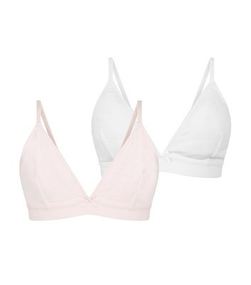 Girls 2 Pack Pink Triangle Bra | New Look