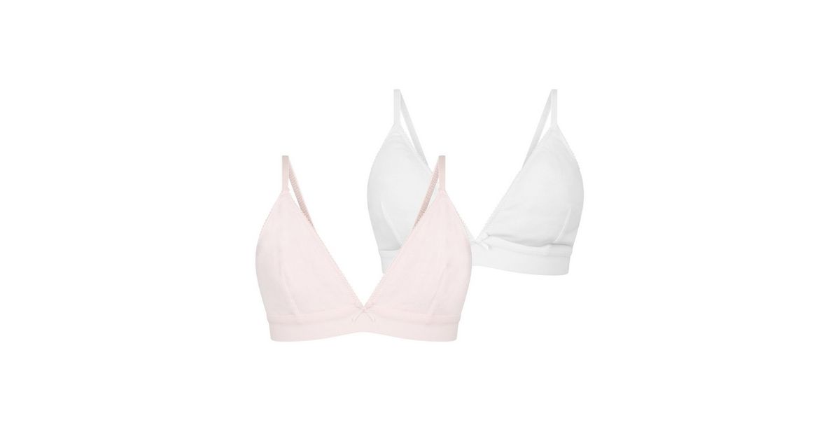 Girls 2 Pack Pink Triangle Bra | New Look