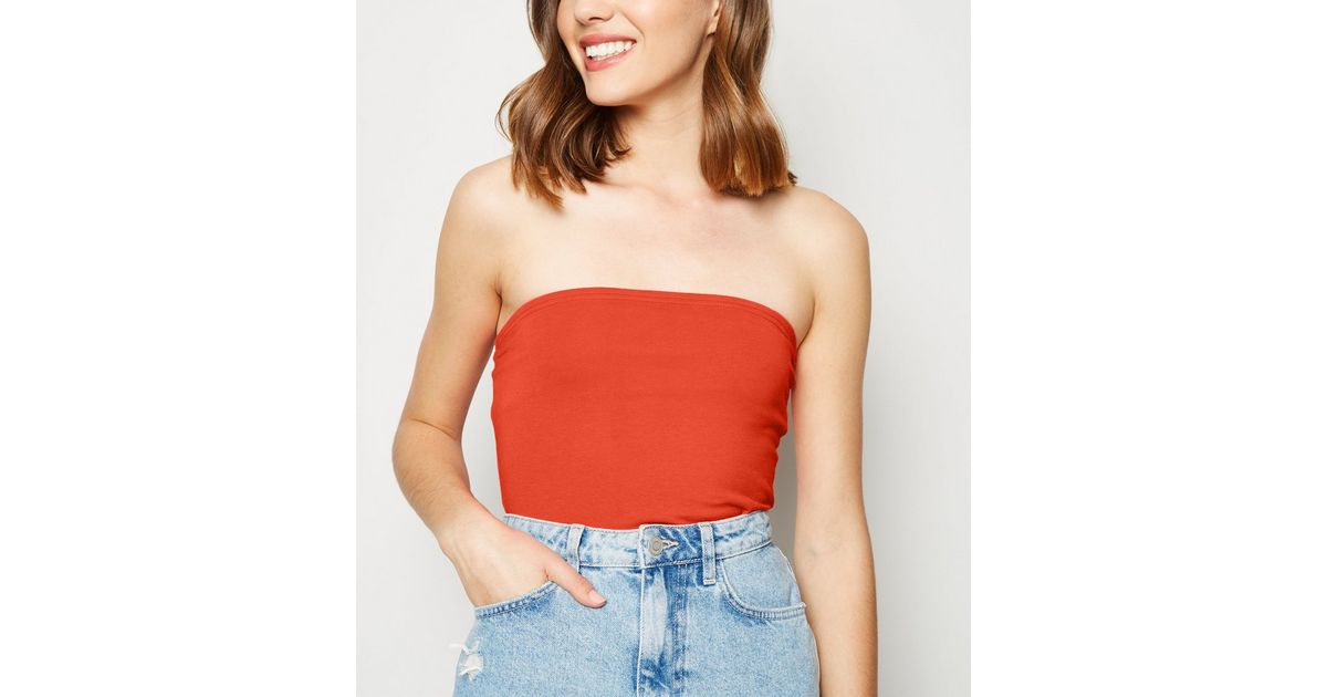 Red Longline Bandeau Top | New Look
