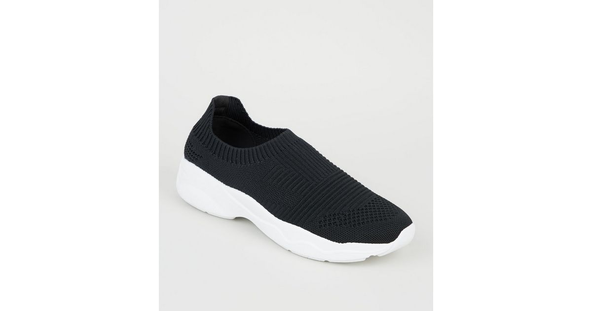 Black Knit Sock Trainers | New Look