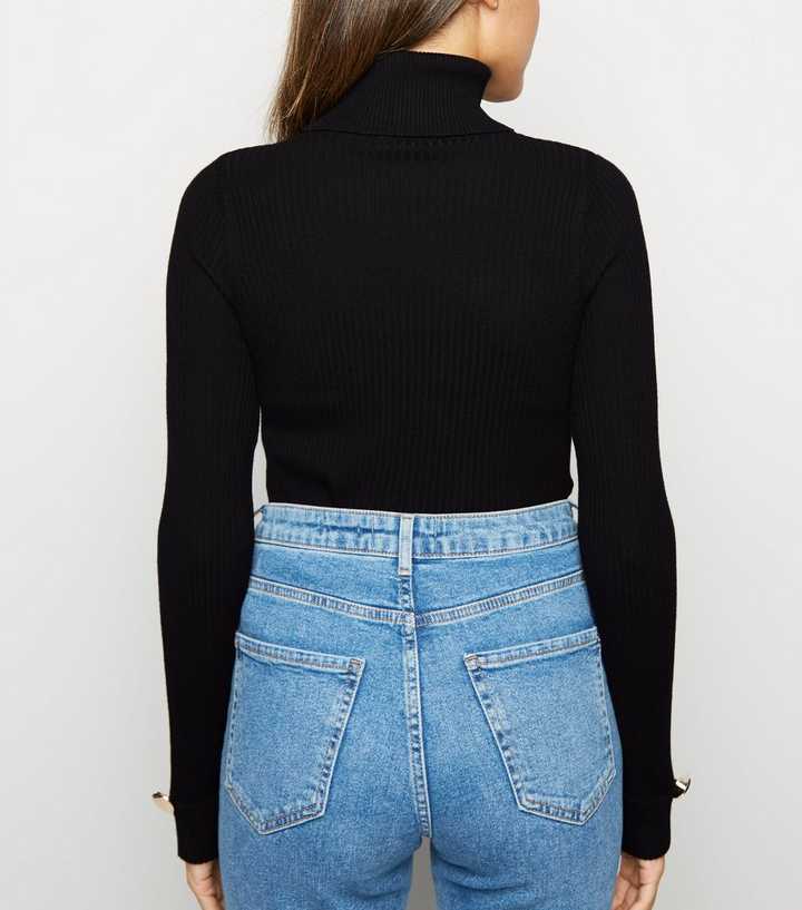 Sous Pull Noir En Col Roulé Et Manches Longues Couleur, 53% OFF