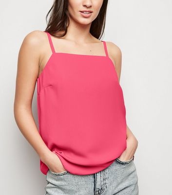 Bright Pink Neon Square Neck Cami | New Look