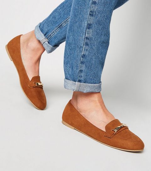 Women's Loafers | Women's Tan & Black Loafers | New look
