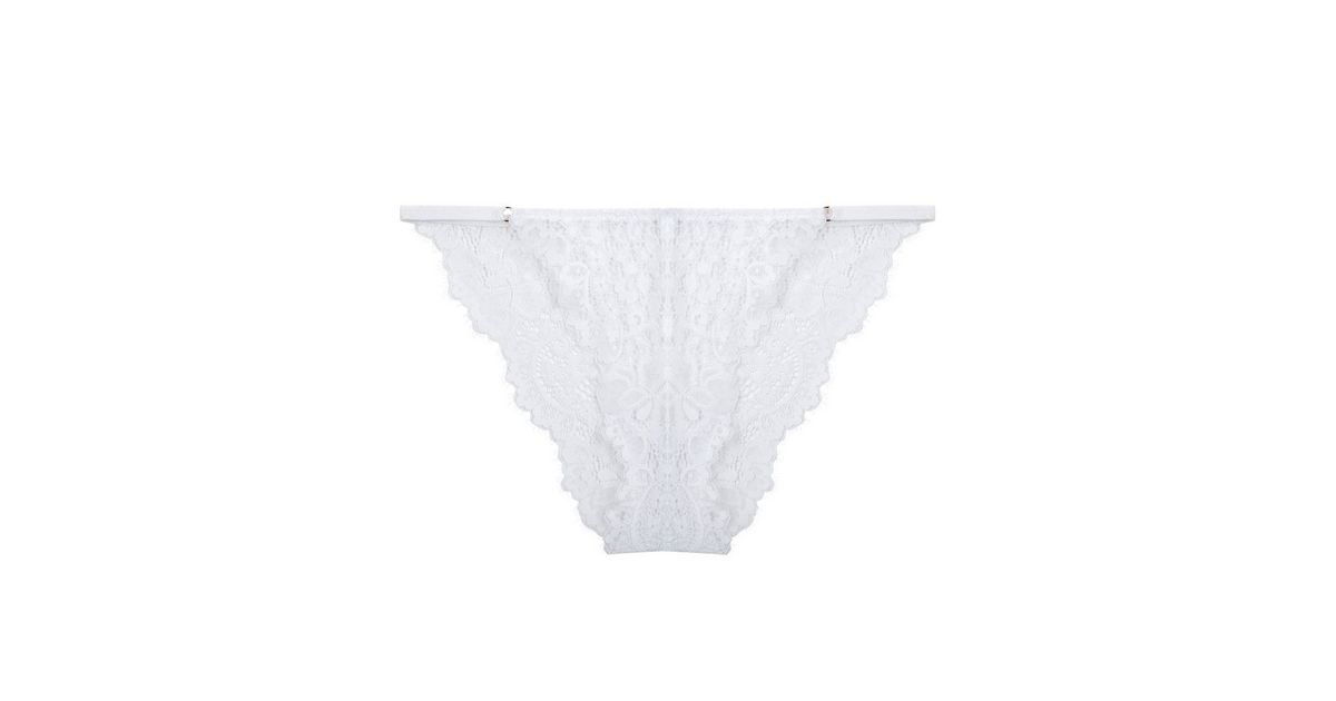 White Lace Strappy Tanga Briefs | New Look