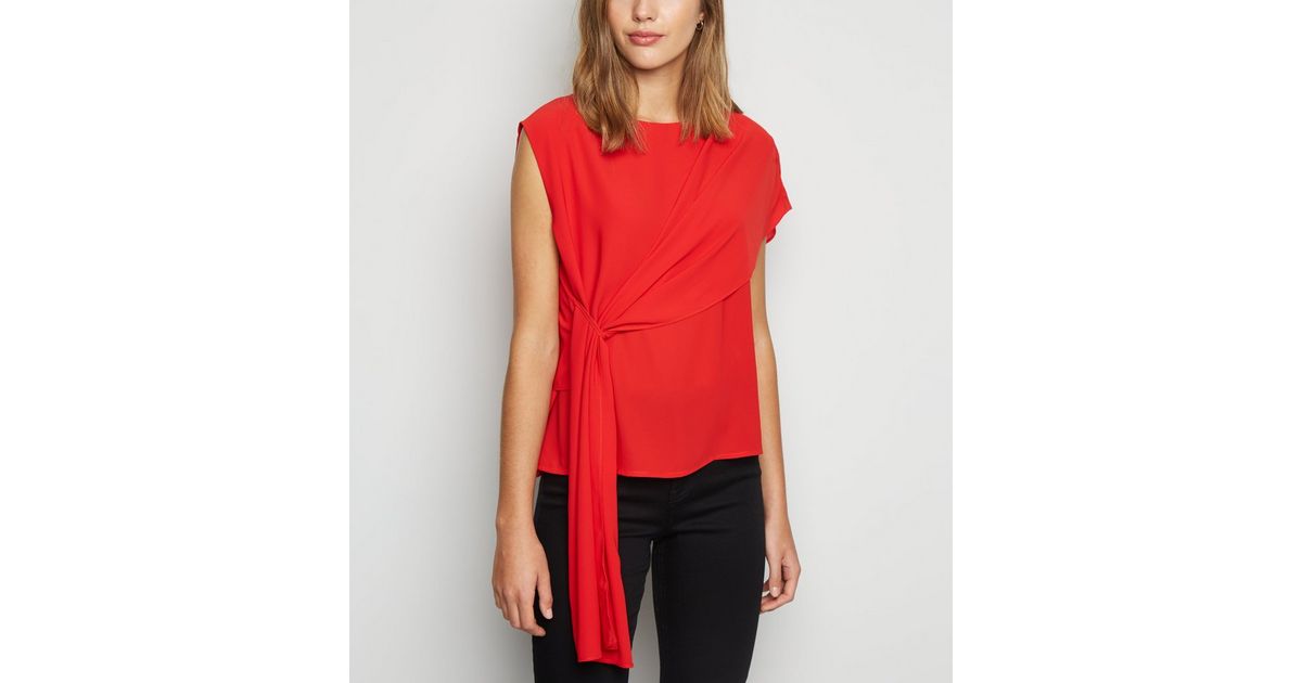 Red Drape Cape Top | New Look