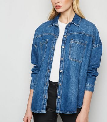 Blue Denim Boxy Shirt | New Look