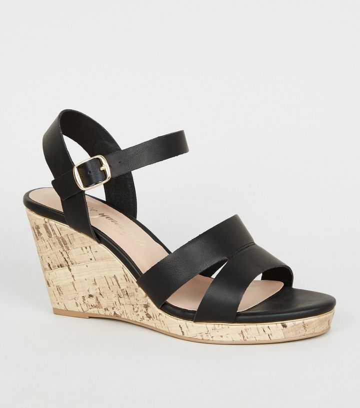 Black Wedges Shoes New Look