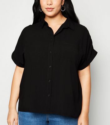 Curves Black Short Sleeve Shirt | New Look