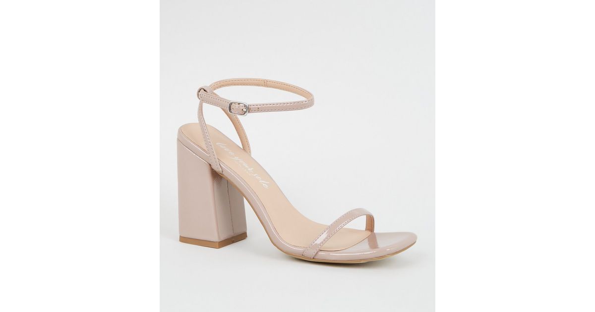 Pale Pink Square Toe Block Heel Sandals | New Look