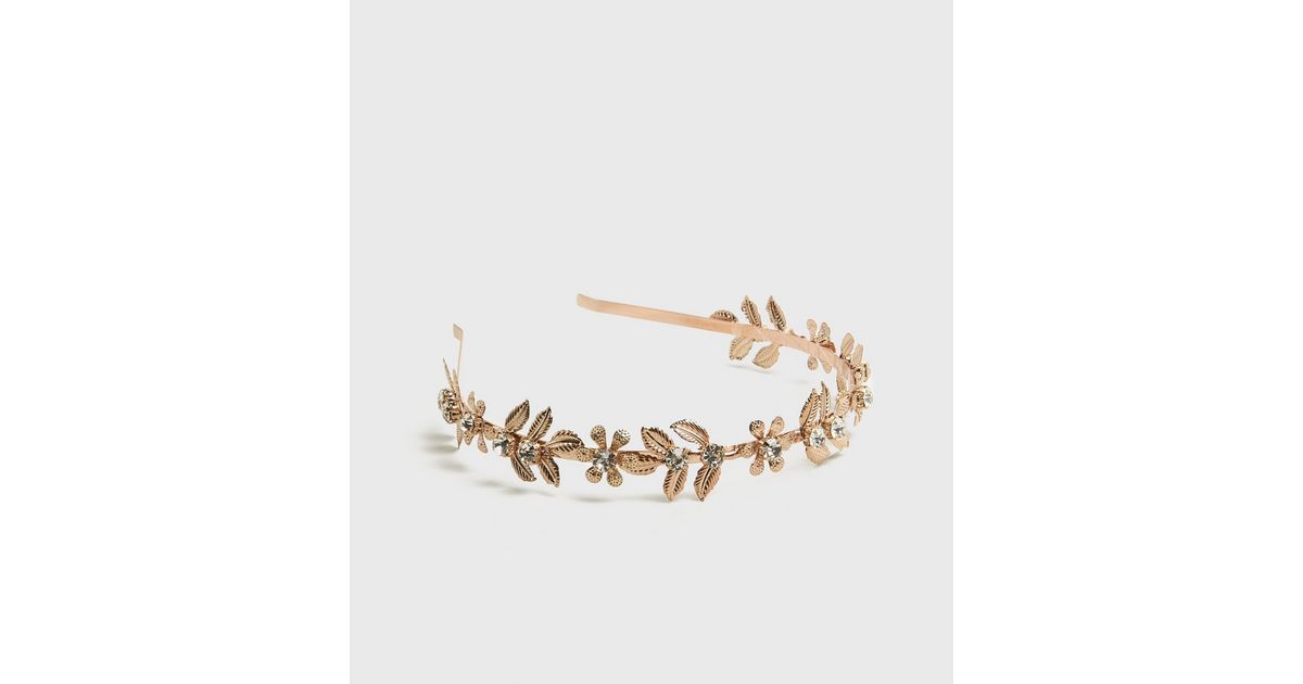 Gold Gem Flower Headband | New Look