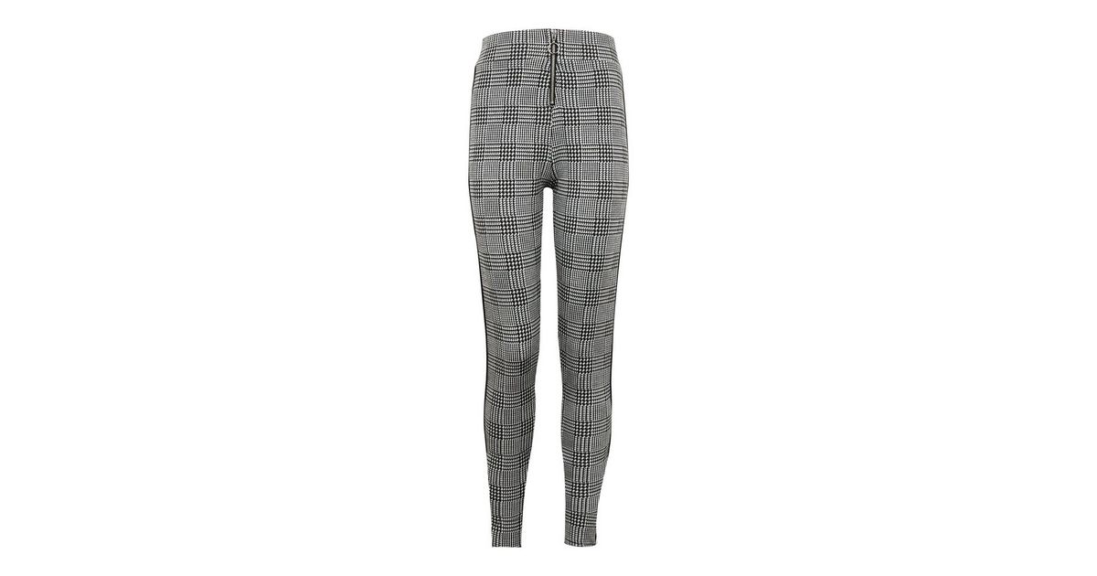 Girls Black Check Ring Zip Leggings | New Look