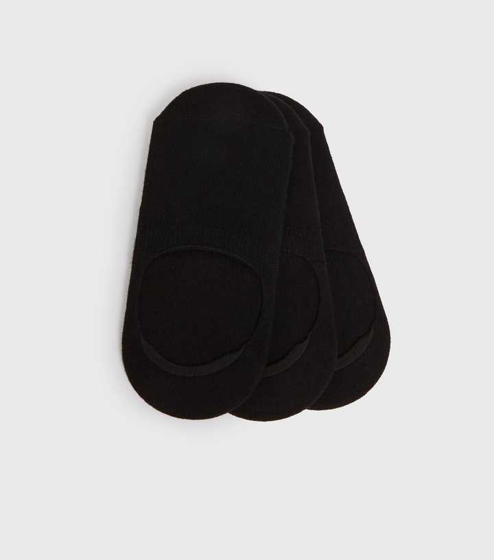 3 Pack Black Sports Grip Invisible Socks | New Look
