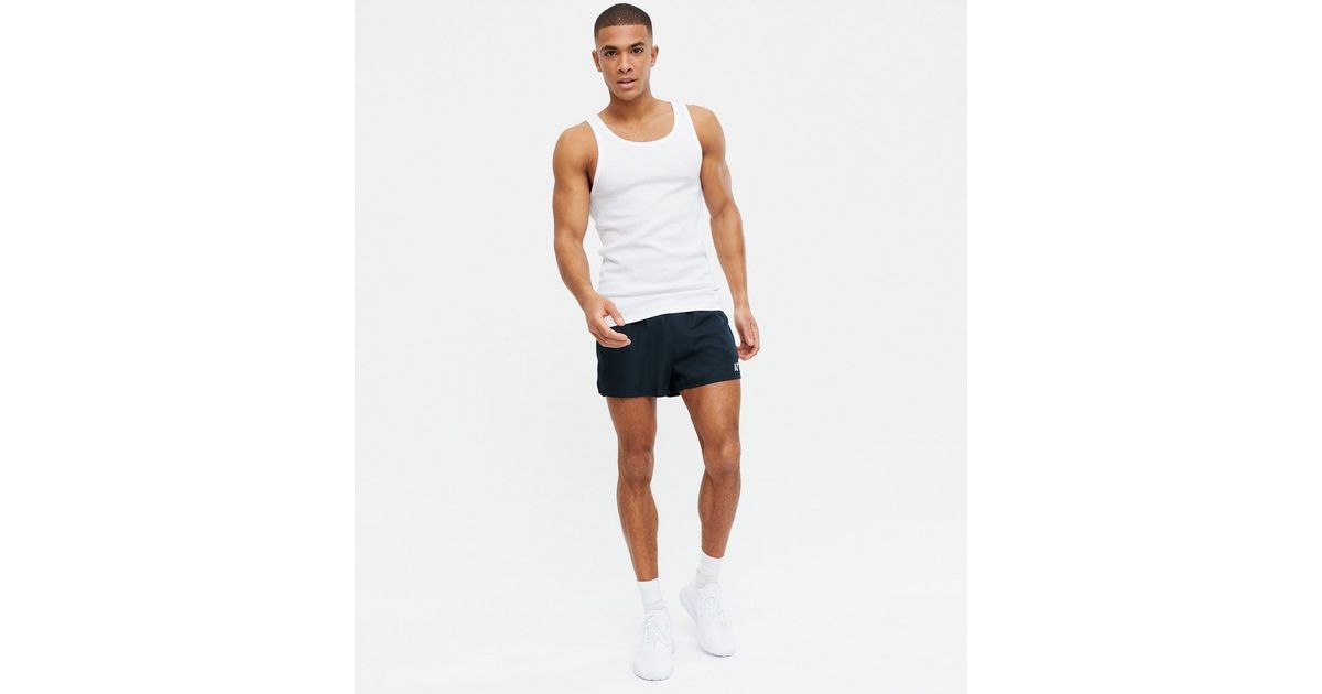 Navy Reflective Logo Training Shorts | New Look