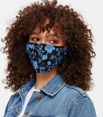 Blue Floral Reusable Face Covering | New Look