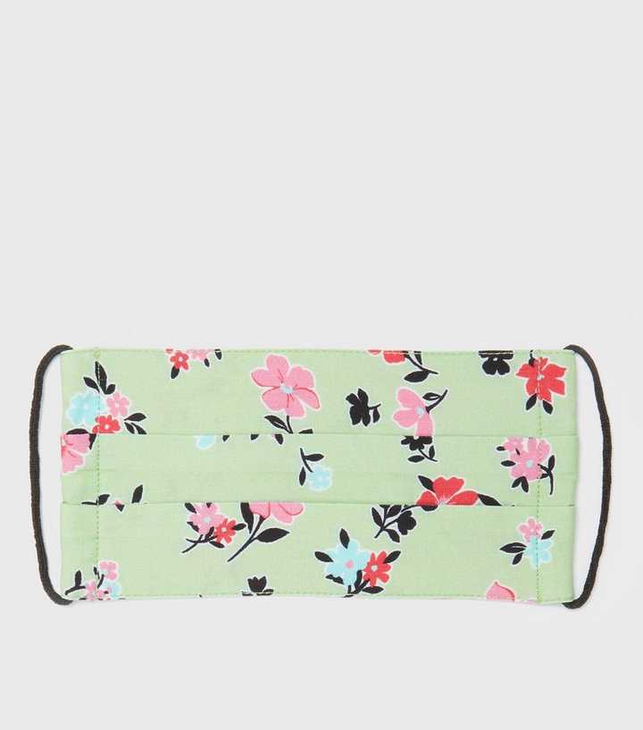 Girls Light Green Floral Reusable Face Covering | New Look
