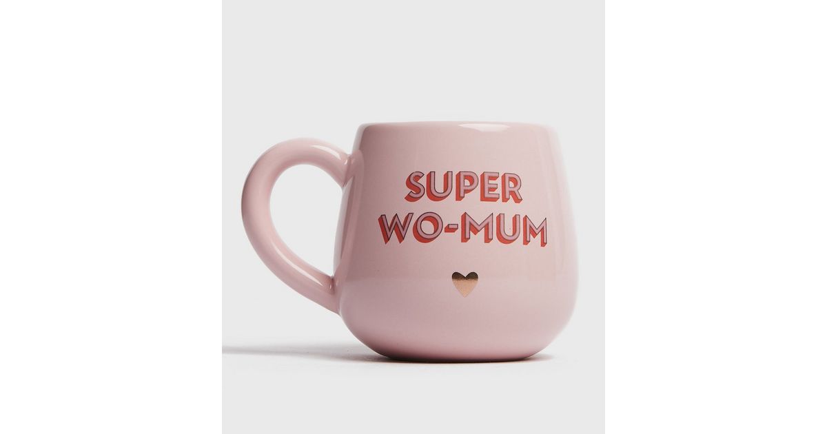 Pale Pink Super Wo-Mum Logo Mug | New Look