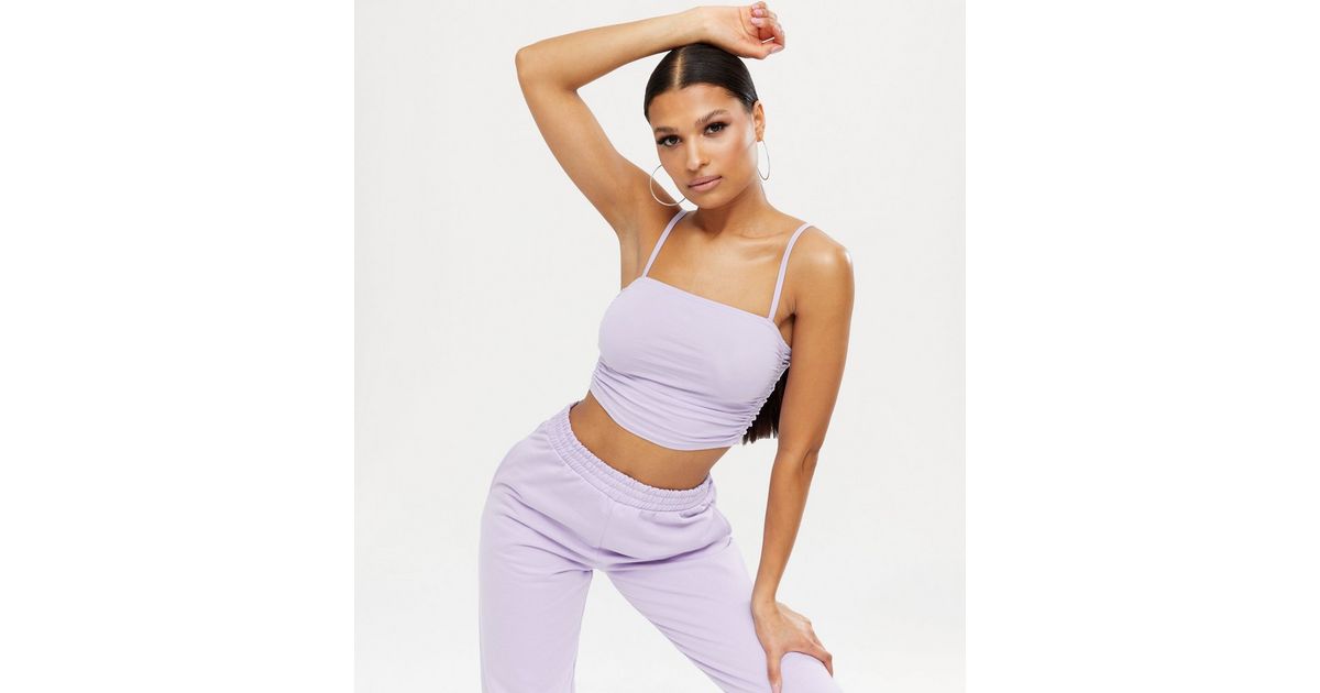 Lilac Square Neck Ruched Side Cami | New Look