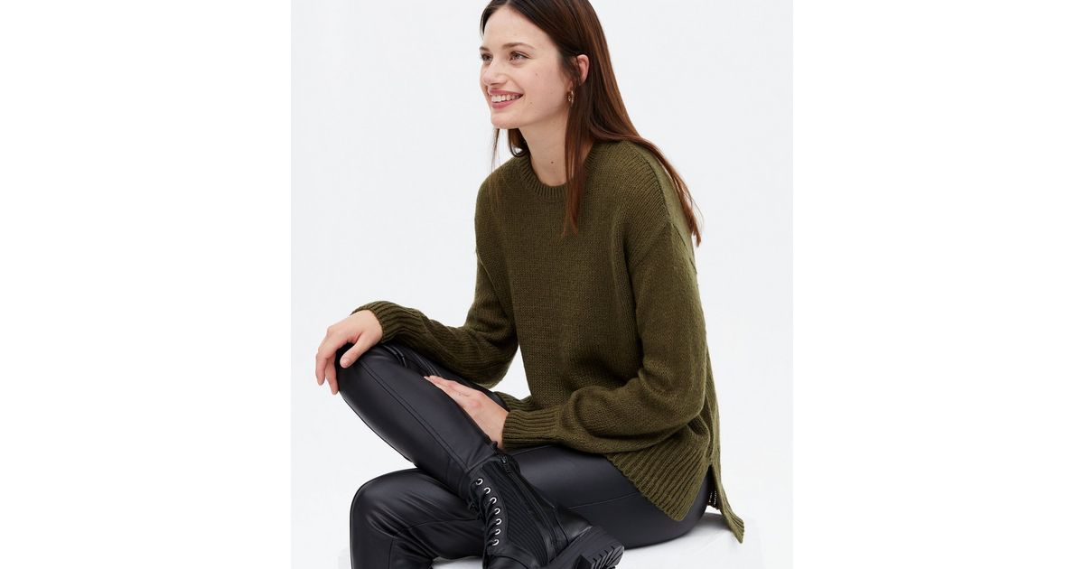 Khaki Crew Neck Jumper | New Look