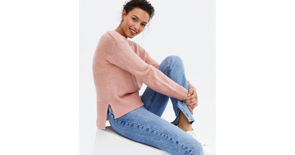 Mid Pink Crew Neck Jumper | New Look