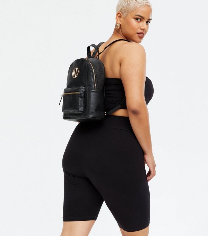 Black Leather-Look NL Logo Backpack New Look | atelier-yuwa.ciao.jp