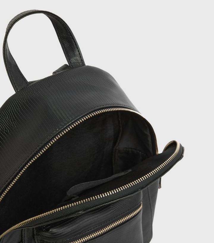 Black Leather-Look NL Logo Backpack New Look | atelier-yuwa.ciao.jp