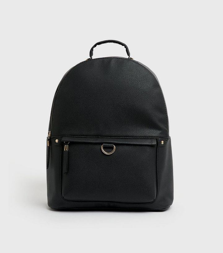 Black Leather-Look NL Logo Backpack New Look | atelier-yuwa.ciao.jp