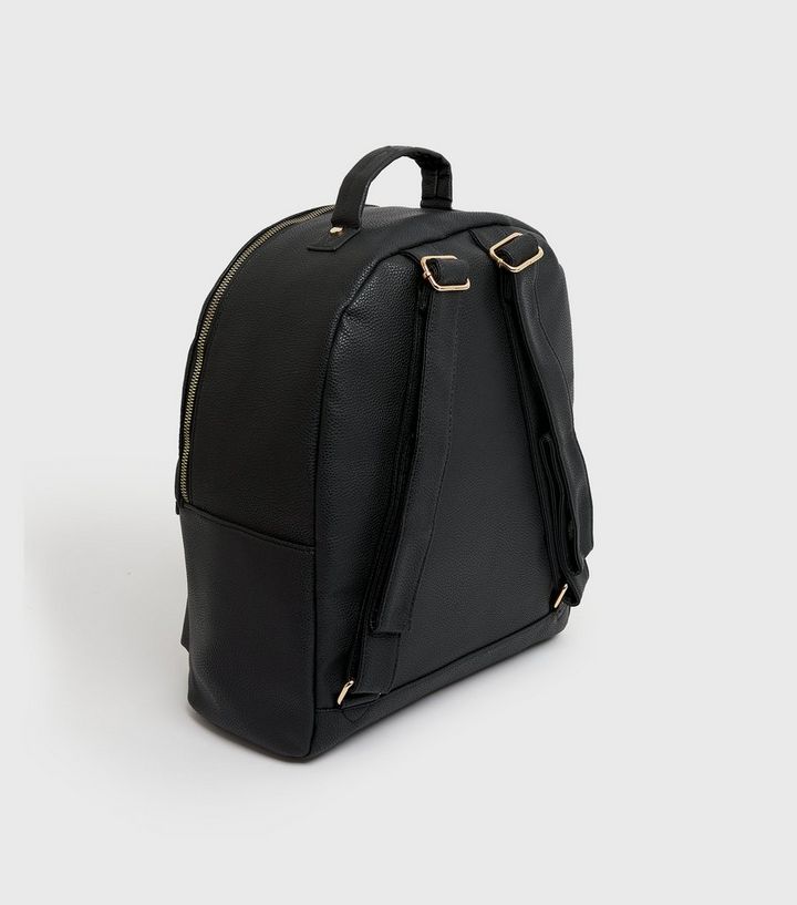 Black Leather-Look NL Logo Backpack New Look | atelier-yuwa.ciao.jp