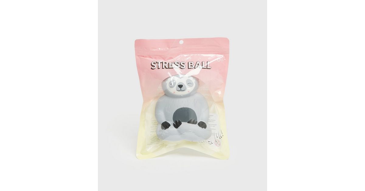 Dark Grey Yoga Sloth Stress Ball | New Look