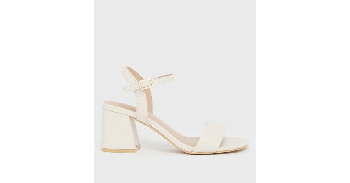 Off White Open Toe Block Heel Sandals | New Look