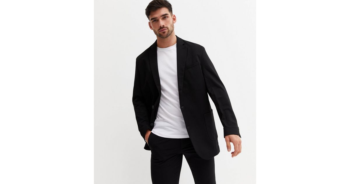 Black Relaxed Fit Suit Jacket | New Look