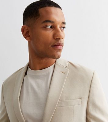 Cream Skinny Fit Suit Jacket | New Look